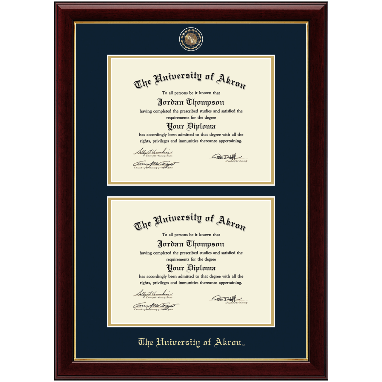 Masterpiece Medallion Double Diploma Frame in Gallery The University of ...