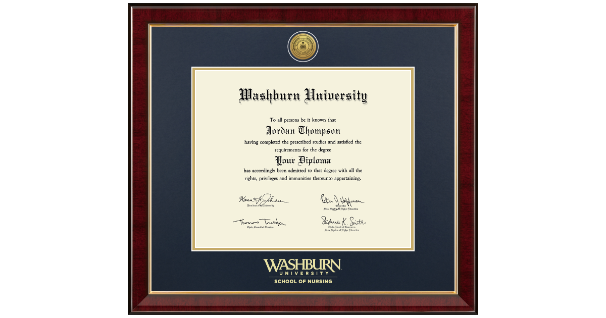 Washburn School of Nursing Diploma Frames | Church Hill Classics