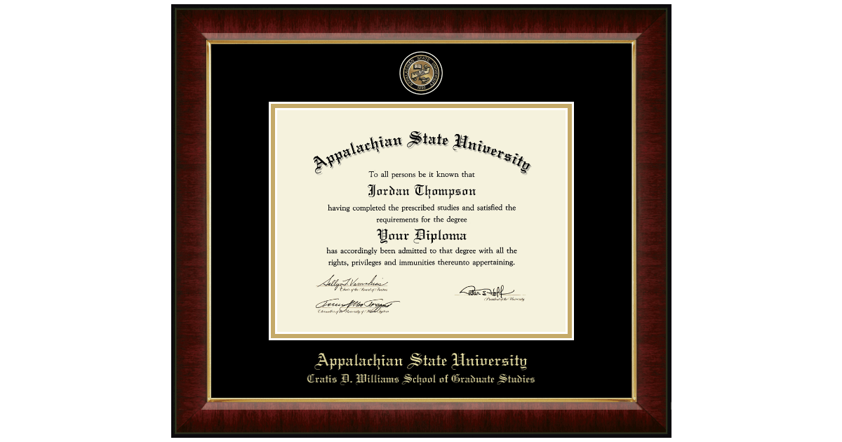 Masterpiece Medallion Diploma Frame in Murano Appalachian State ...