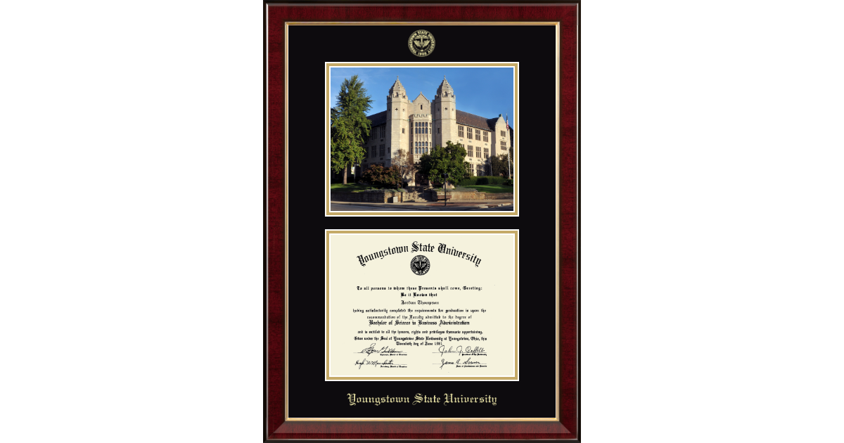 Campus Scene Diploma Frame in Murano Youngstown State University - Item ...