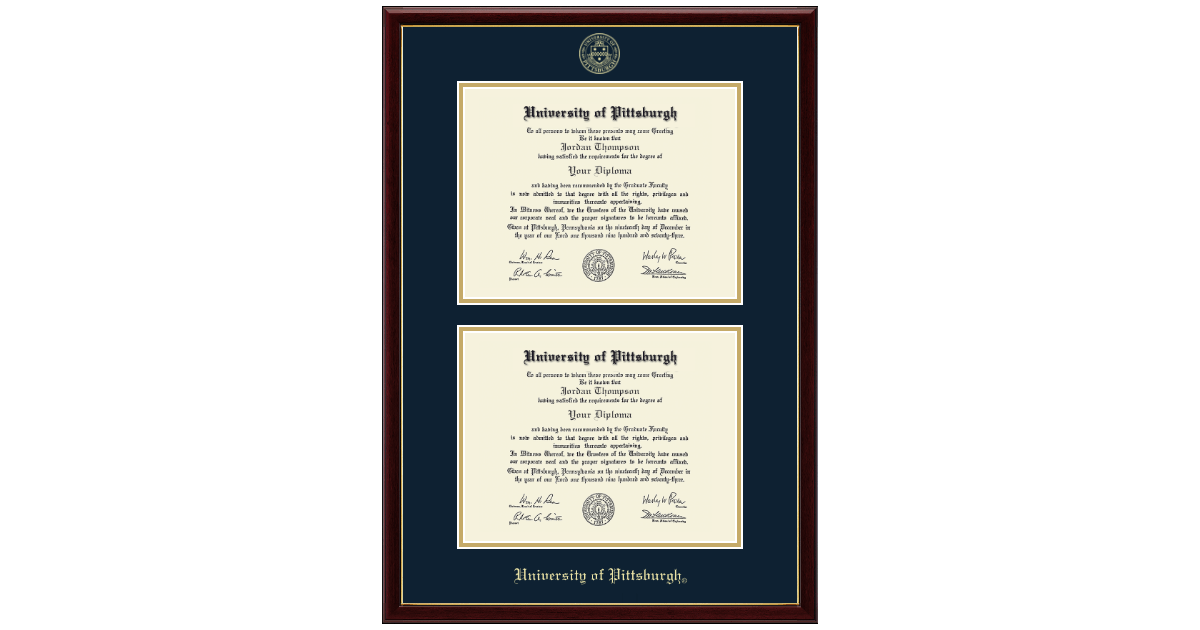 Double Diploma Frame in Galleria University of Pittsburgh - Item ...