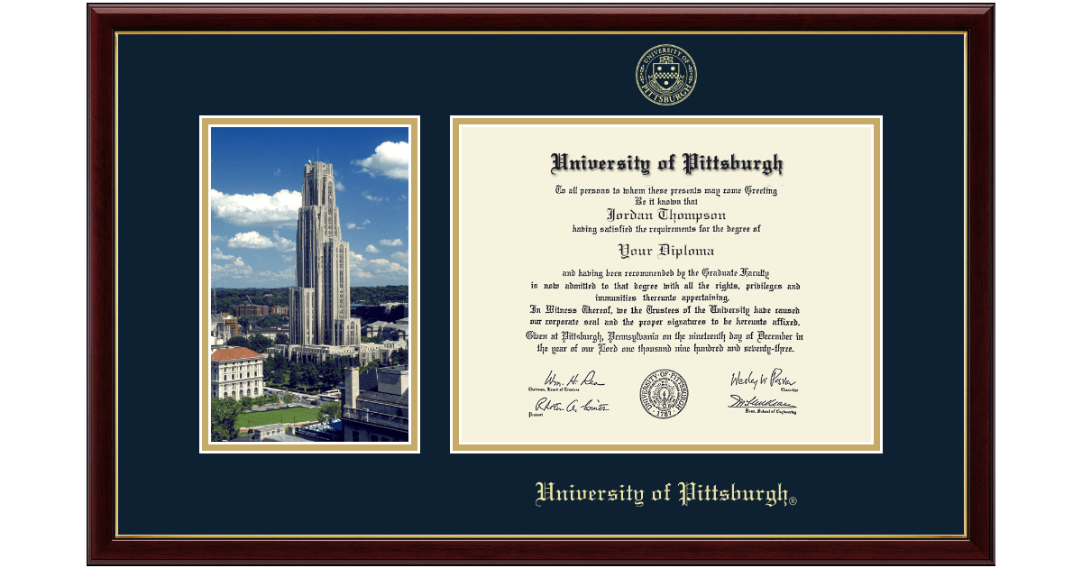 Campus Scene Diploma Frame in Galleria University of Pittsburgh - Item ...