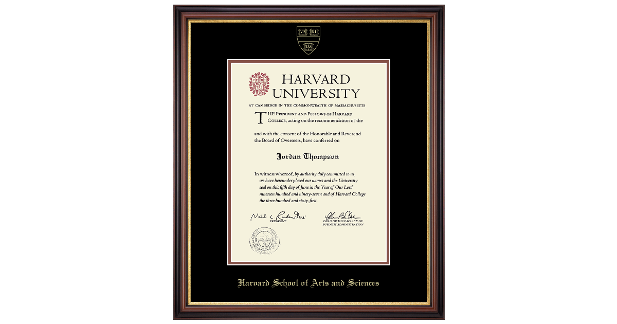 Gold Embossed Diploma Frame in Regency Gold Harvard University - Item ...