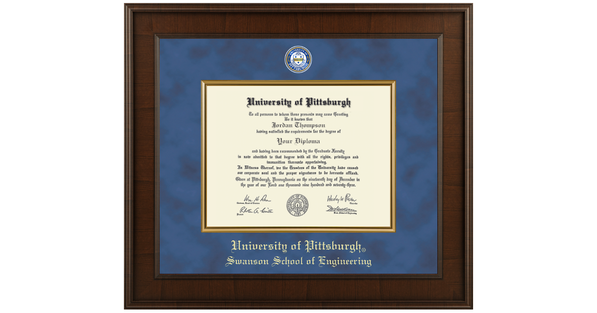 PITT Swanson School of Engineering Diploma Frames