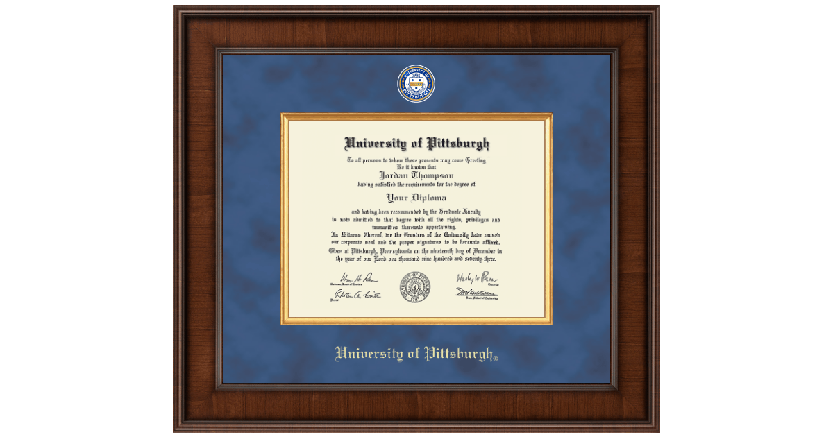 University of Pittsburgh Diploma Frame | Church Hill Classics