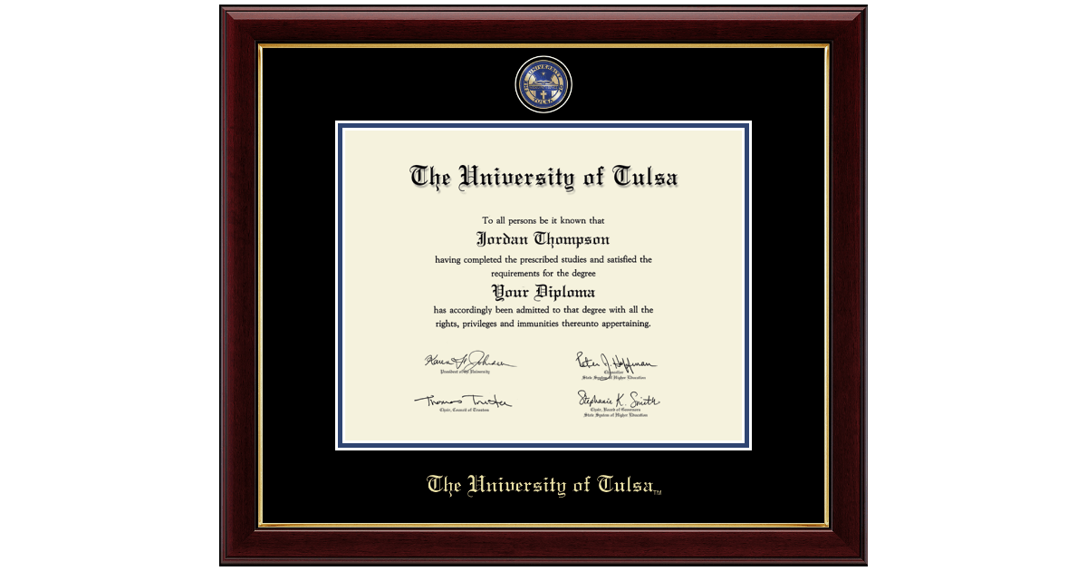 Masterpiece Medallion Diploma Frame in Gallery The University of Tulsa ...