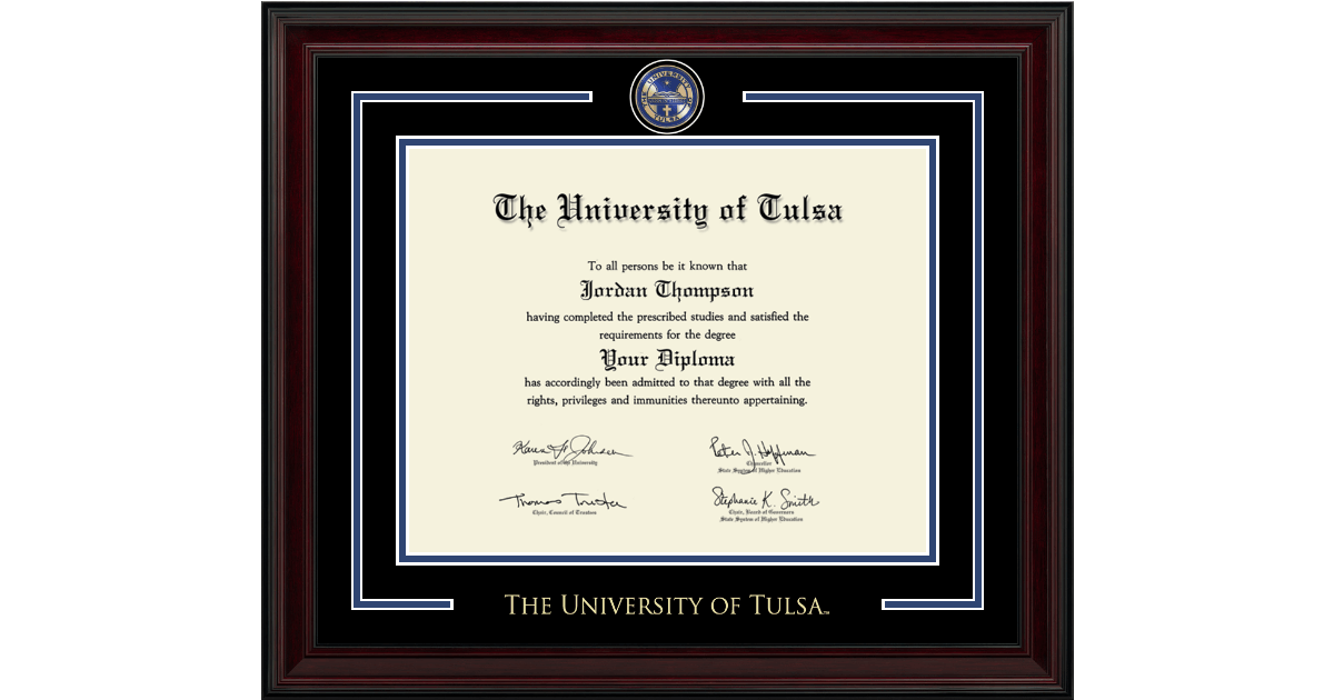 Showcase Edition Diploma Frame in Encore The University of Tulsa - Item ...