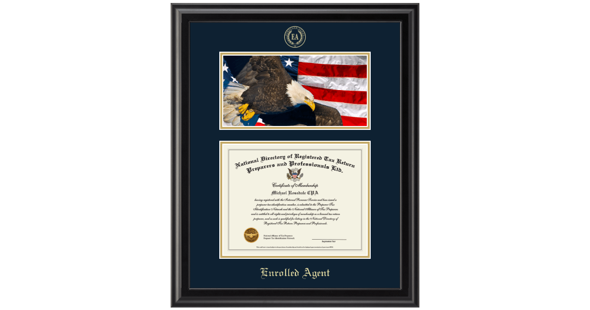 Enrolled Agent Campus Scene Certificate Frame in Midnight PTIN ...