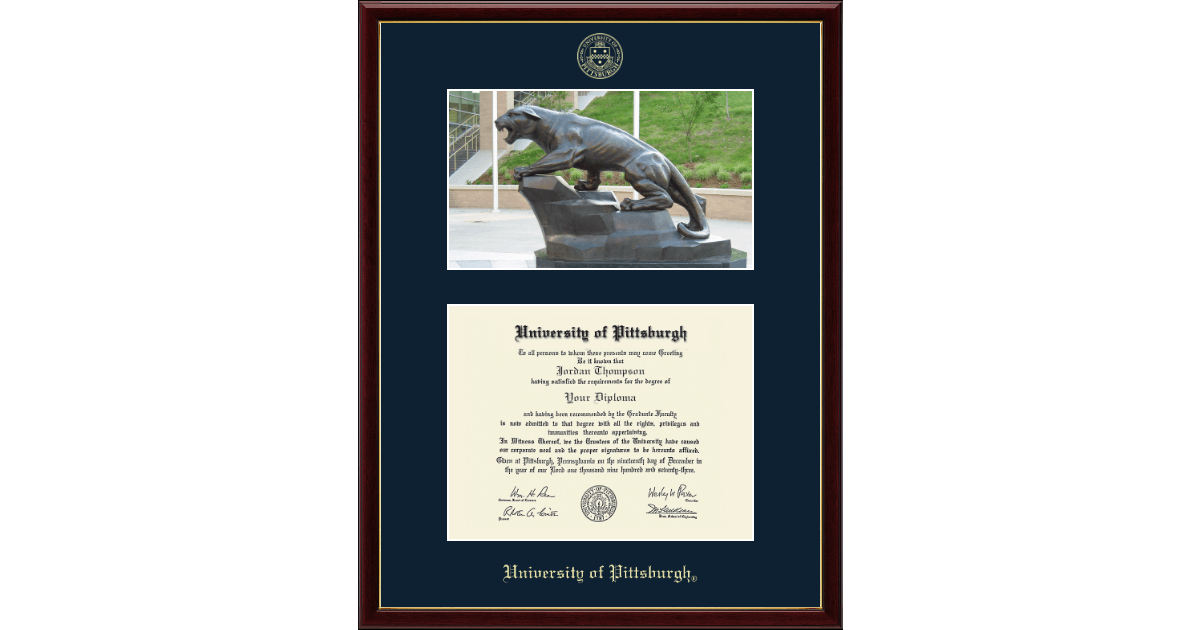 Campus Scene Diploma Frame in Galleria University of Pittsburgh - Item ...