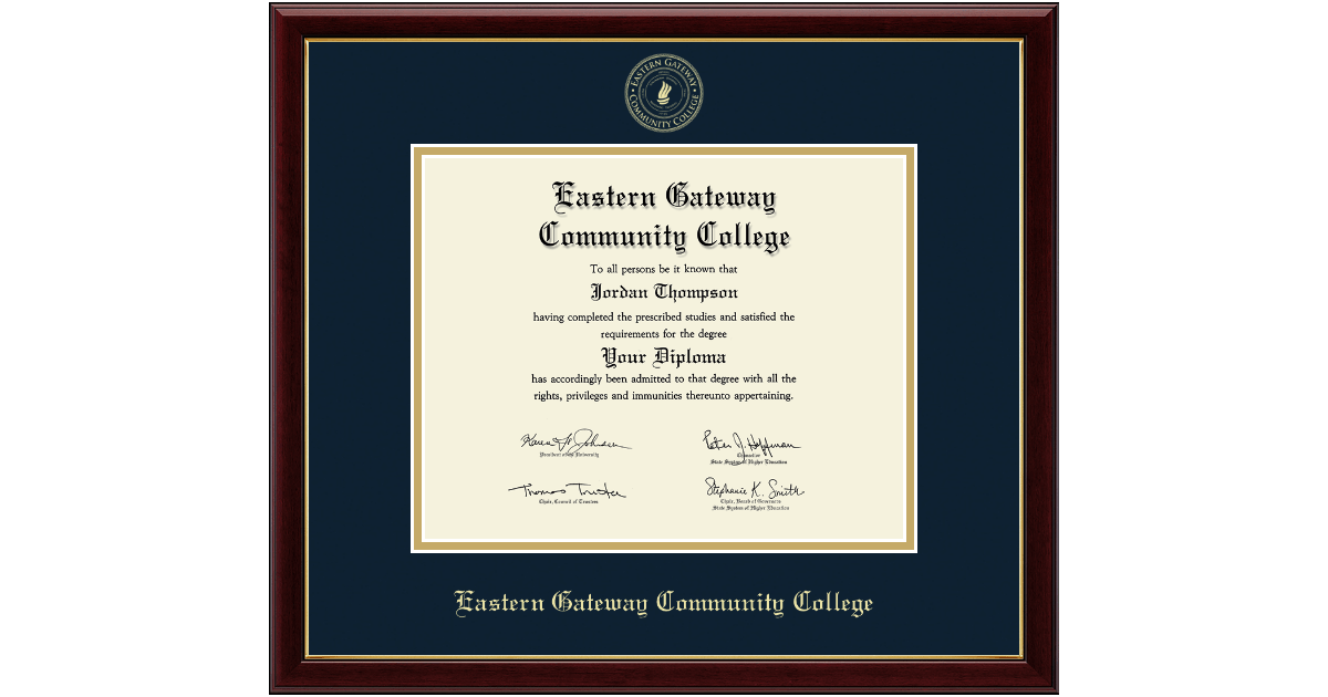 Gold Embossed Diploma Frame in Galleria Eastern Gateway Community ...
