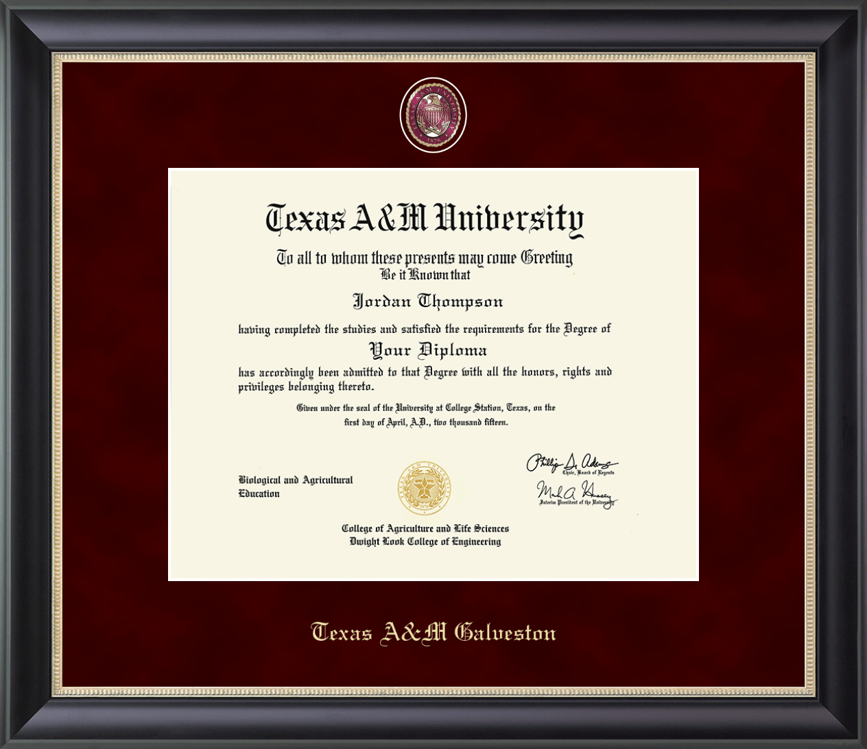 Texas A&M University - Galveston Regal Edition Diploma Frame in Noir ...