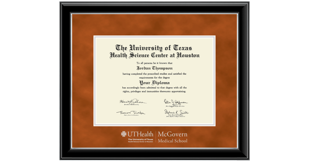 Texas Health Science Center at Houston McGovern Medical School Diploma ...
