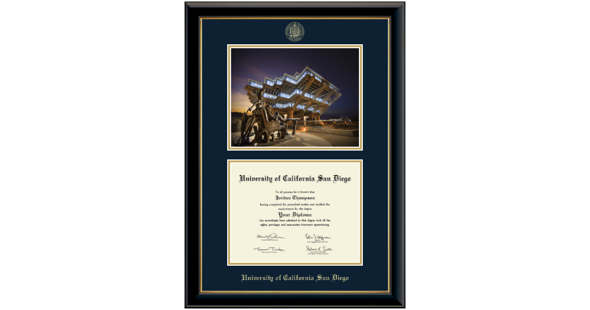 Campus Scene Diploma Frame in Onyx Gold University of California San ...