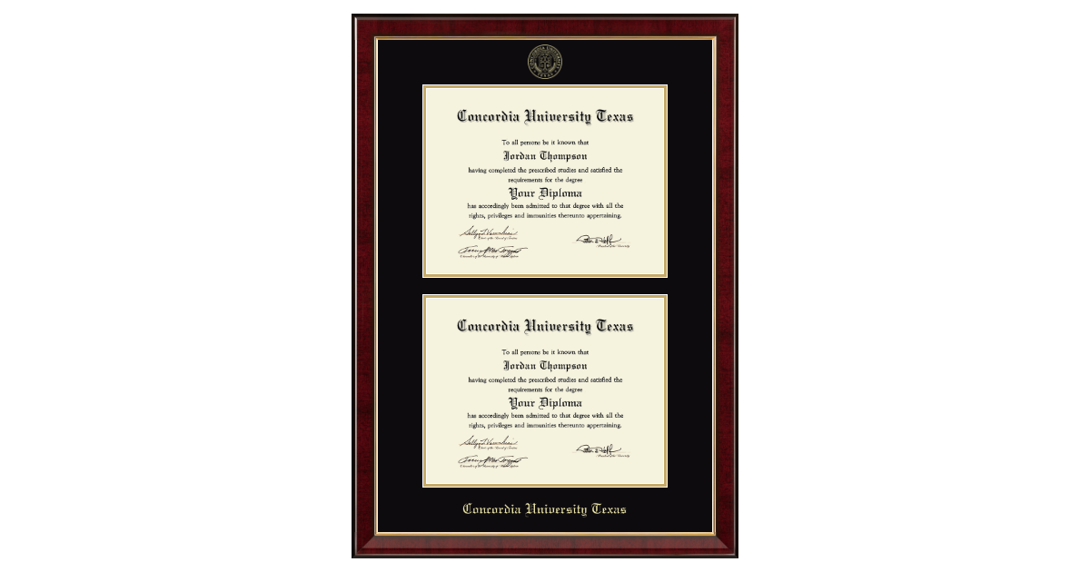 Double Diploma Frame in Murano Concordia University Texas - Item ...