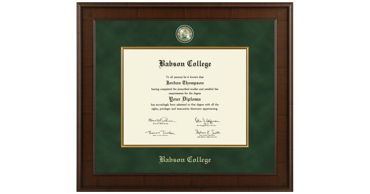 Presidential Masterpiece Diploma Frame in Madison Babson College - Item ...