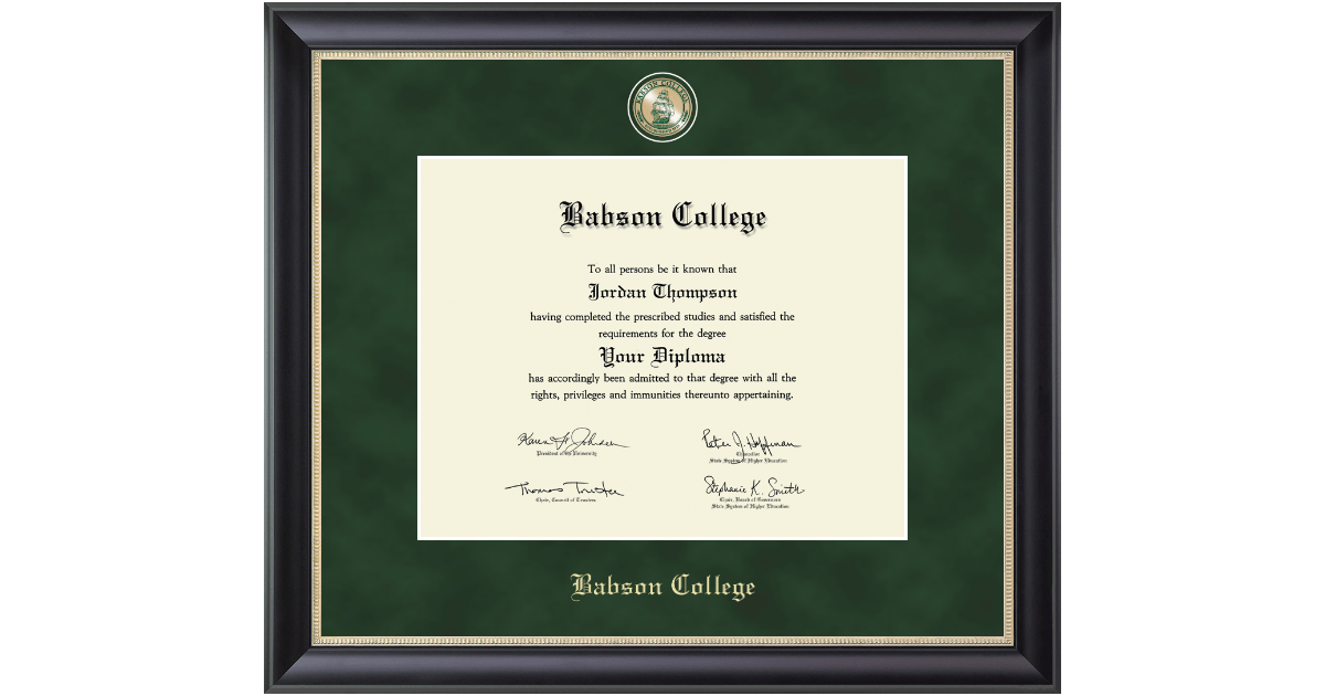 Regal Edition Diploma Frame in Noir Babson College - Item #344945