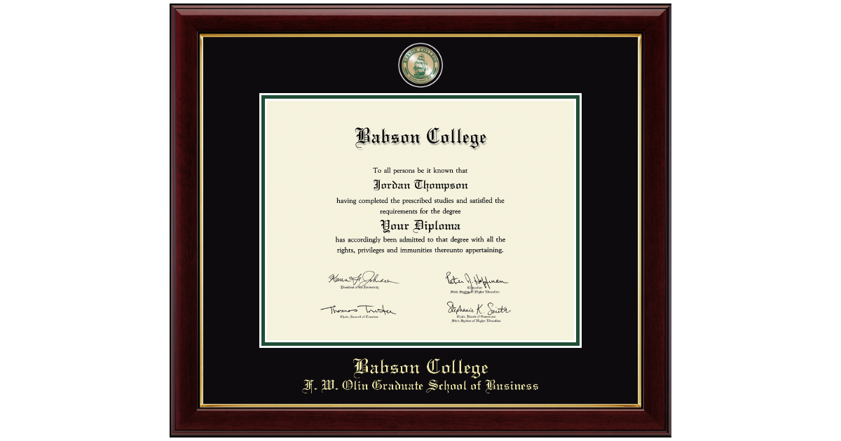 Masterpiece Medallion Diploma Frame in Gallery Babson College - Item ...