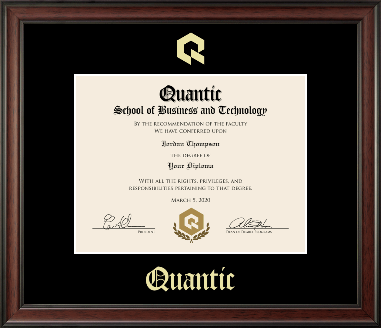 Quantic Gold Embossed Diploma Frame in Studio - Item #345362 from QUANTIC
