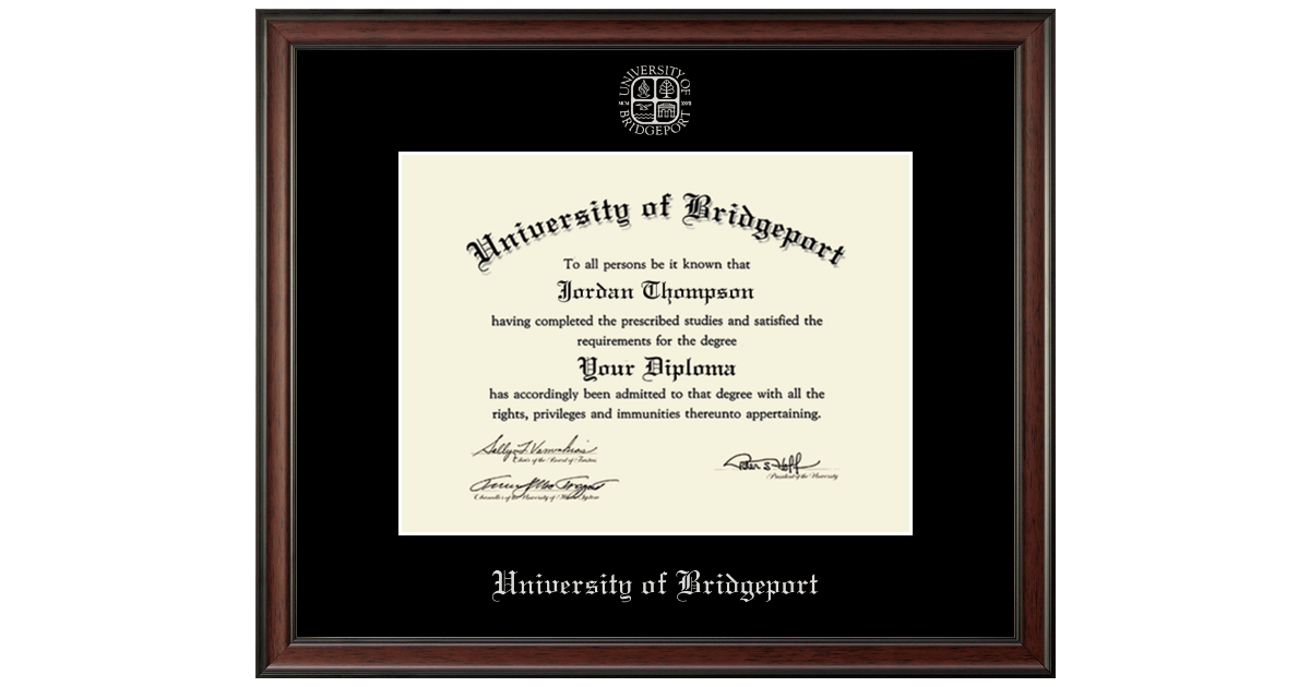 PhD- Silver Embossed Diploma Frame in Studio University of Bridgeport ...