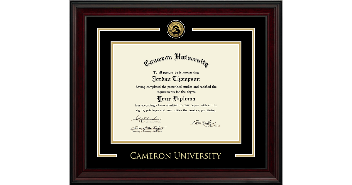 Showcase Edition Diploma Frame in Encore Cameron University - Item ...