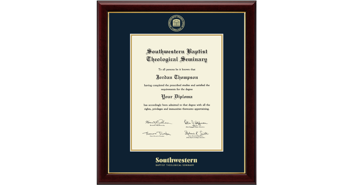Gold Embossed Diploma Frame in Gallery Southwestern Baptist Theological ...