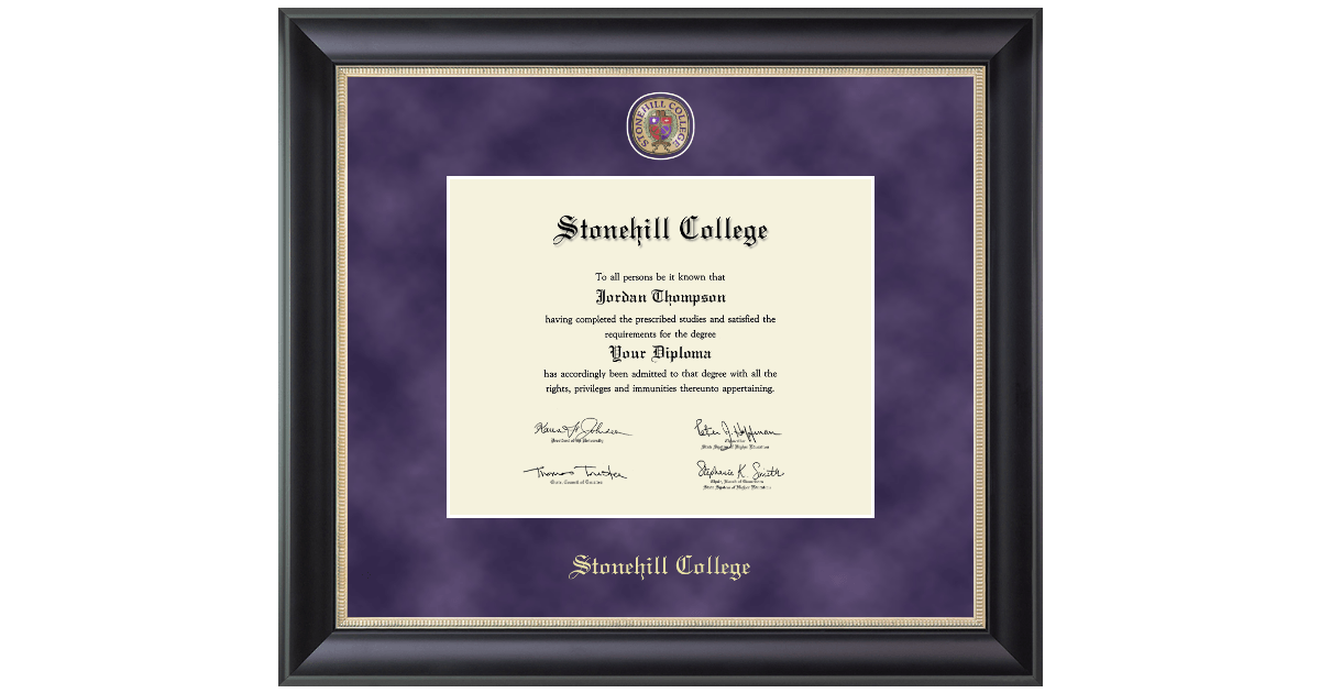 Regal Edition Diploma Frame in Noir Stonehill College - Item #345967