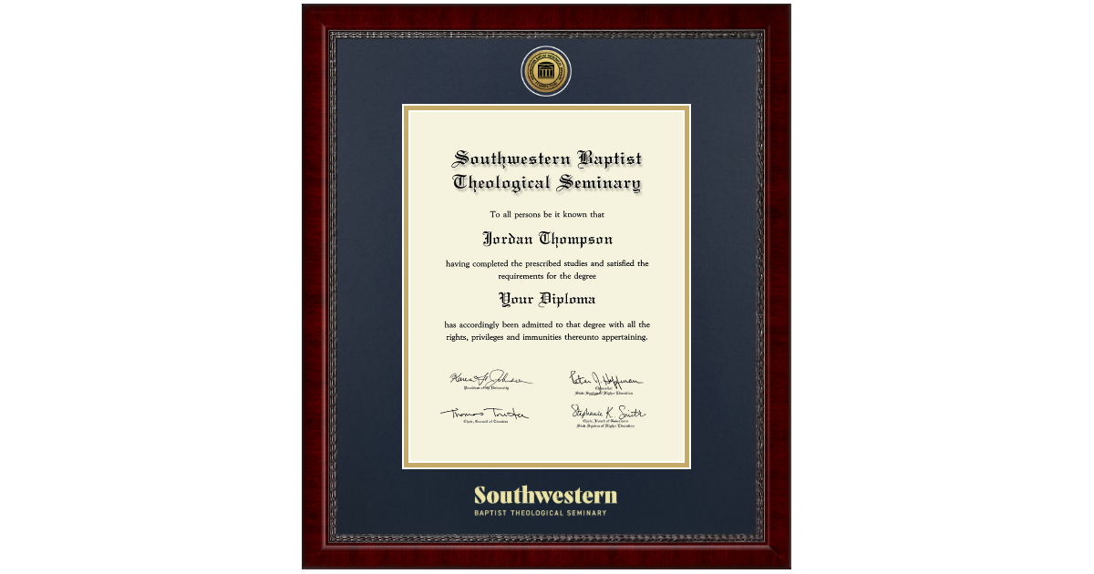 SWBTS Diploma Frame | Church Hill Classics