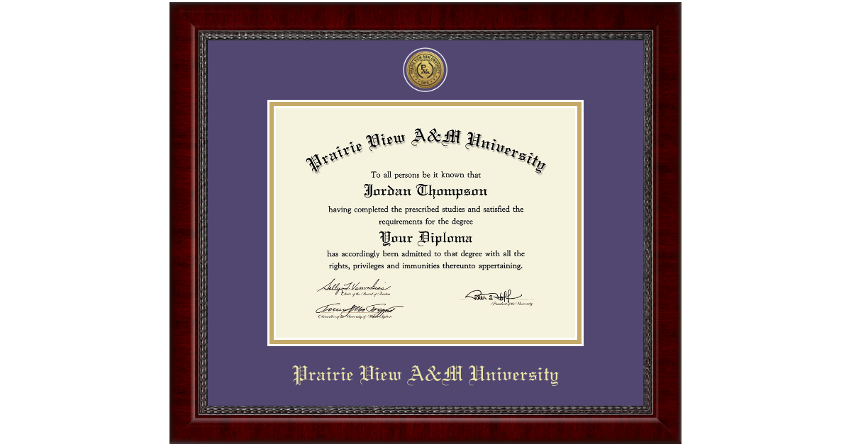 Gold Engraved Medallion Diploma Frame in Sutton Prairie View A&M ...