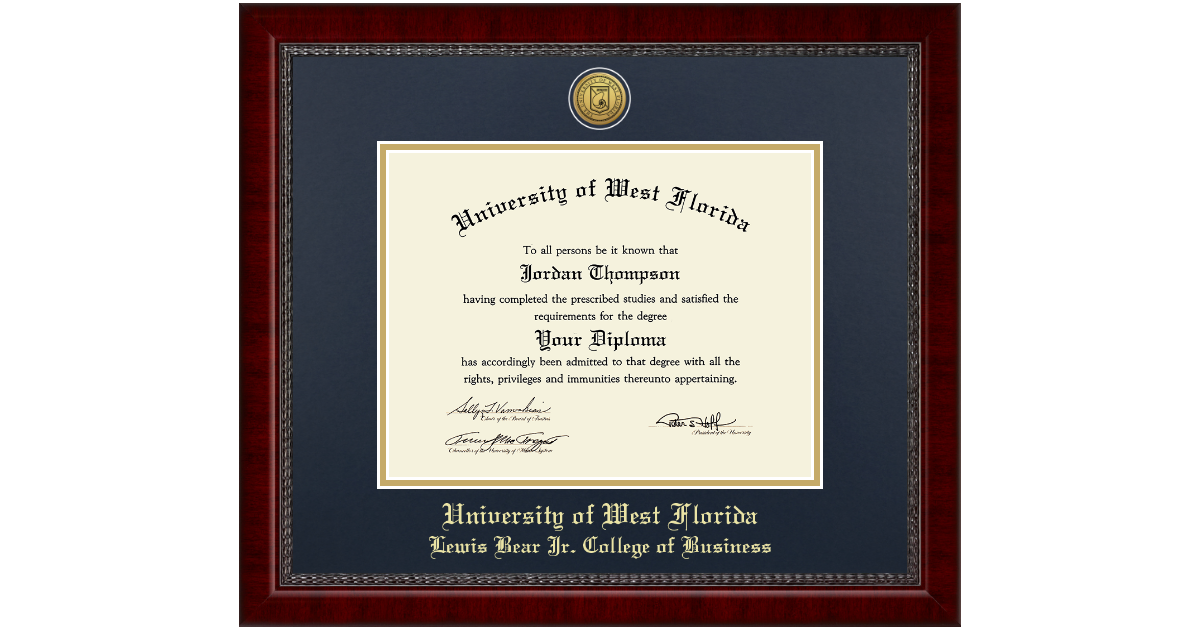 Gold Engraved Medallion Diploma Frame in Sutton University of West ...