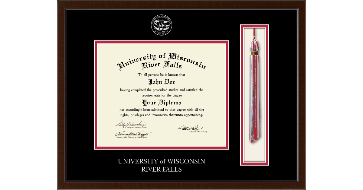 Tassel & Cord Diploma Frame in Delta University of Wisconsin River ...