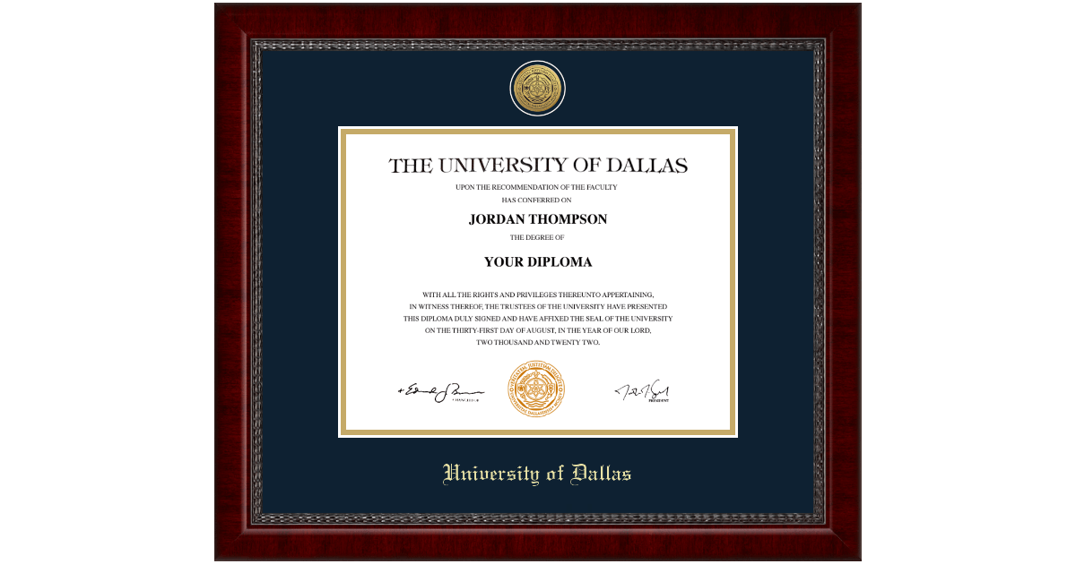 Gold Engraved Medallion Diploma Frame in Sutton University of Dallas ...