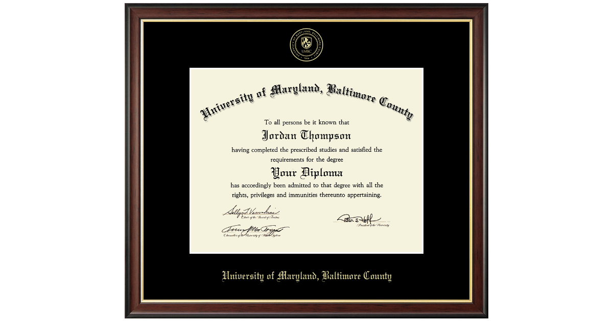 Gold Embossed Diploma Frame in Studio Gold University of Maryland ...