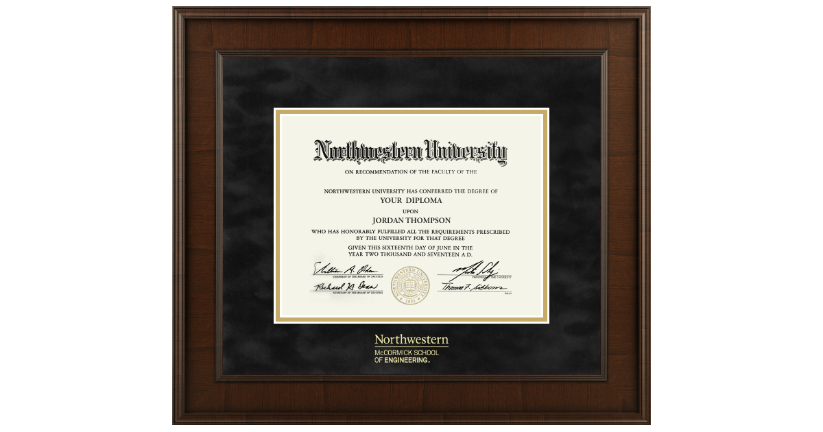 Gold Embossed Diploma Frame in Madison Northwestern University - Item ...
