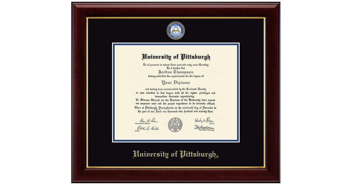 Masterpiece Medallion Diploma Frame in Gallery University of Pittsburgh ...