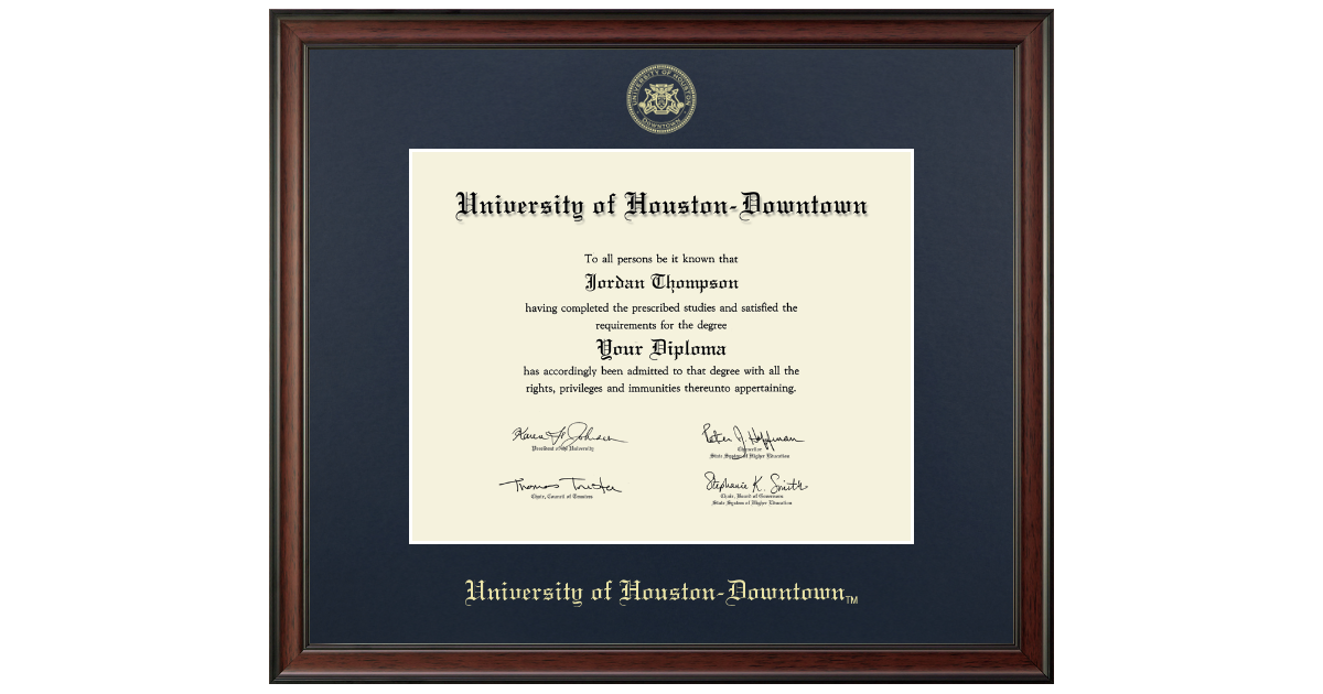 Gold Embossed Diploma Frame in Studio University of Houston Downtown ...