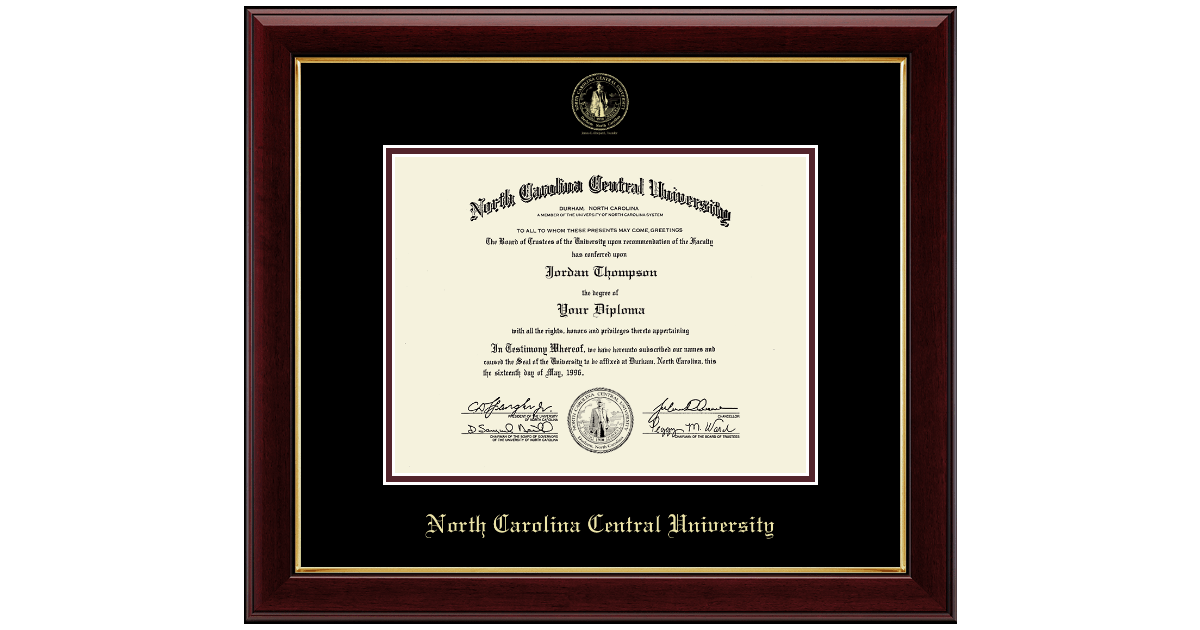 Gold Embossed Diploma Frame in Gallery North Carolina Central ...