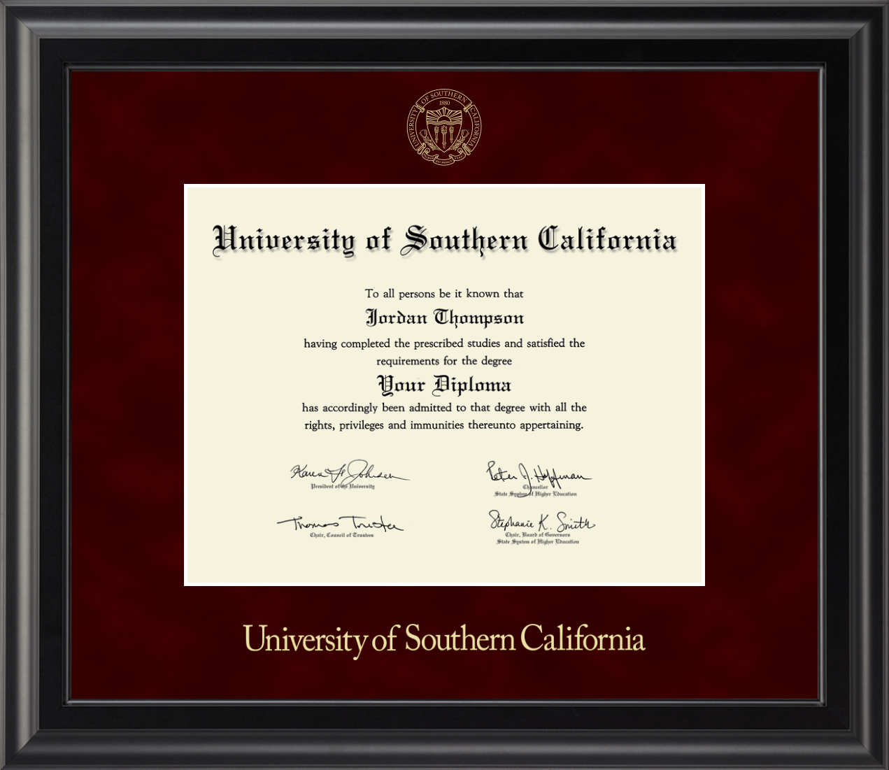 University of Southern California Gold Embossed Diploma Frame in ...