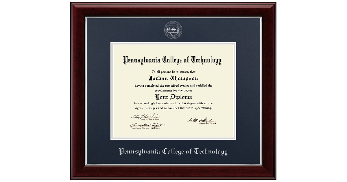 Silver Embossed Diploma Frame in Gallery Silver Pennsylvania College of ...