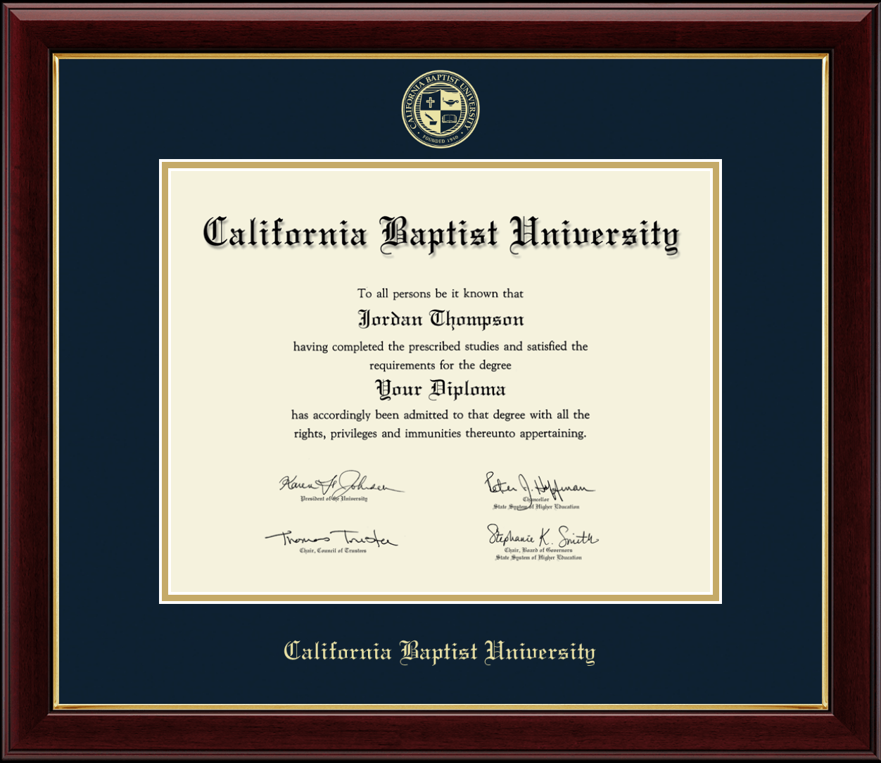 California Baptist University Gold Embossed Diploma Frame in Gallery ...