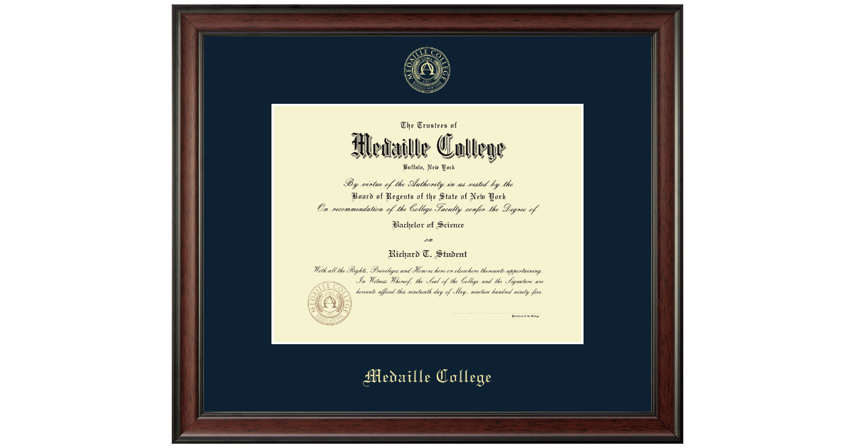 Gold Embossed Diploma Frame in Studio Medaille College - Item #356855