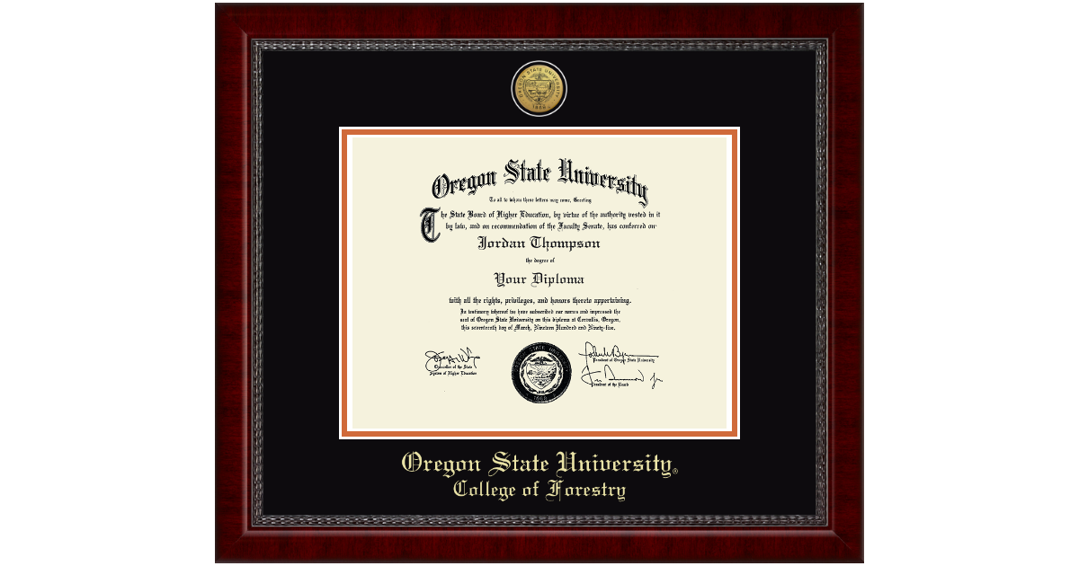 Gold Engraved Medallion Diploma Frame in Sutton Oregon State University ...
