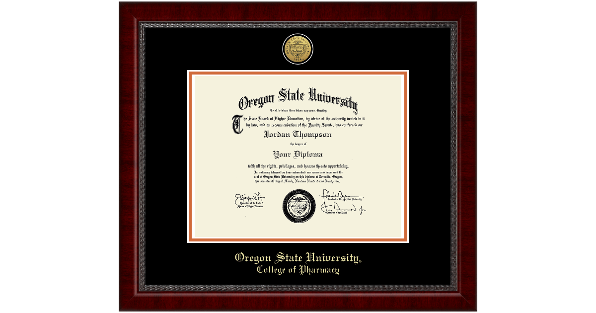Gold Engraved Medallion Diploma Frame in Sutton Oregon State University ...