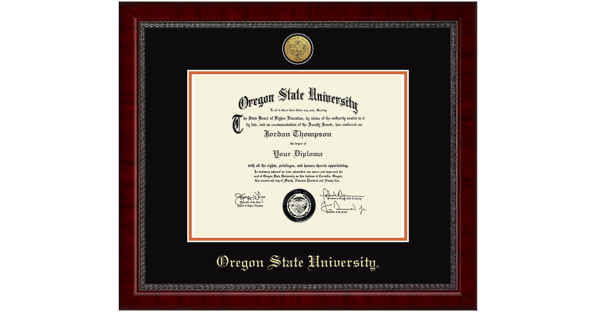 Gold Engraved Medallion Diploma Frame in Sutton Oregon State University ...
