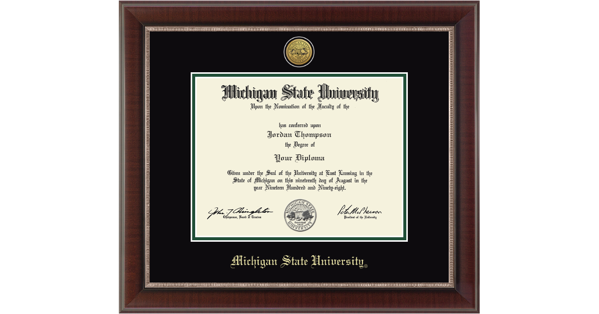 Gold Engraved Medallion Diploma Frame in Chateau Michigan State ...