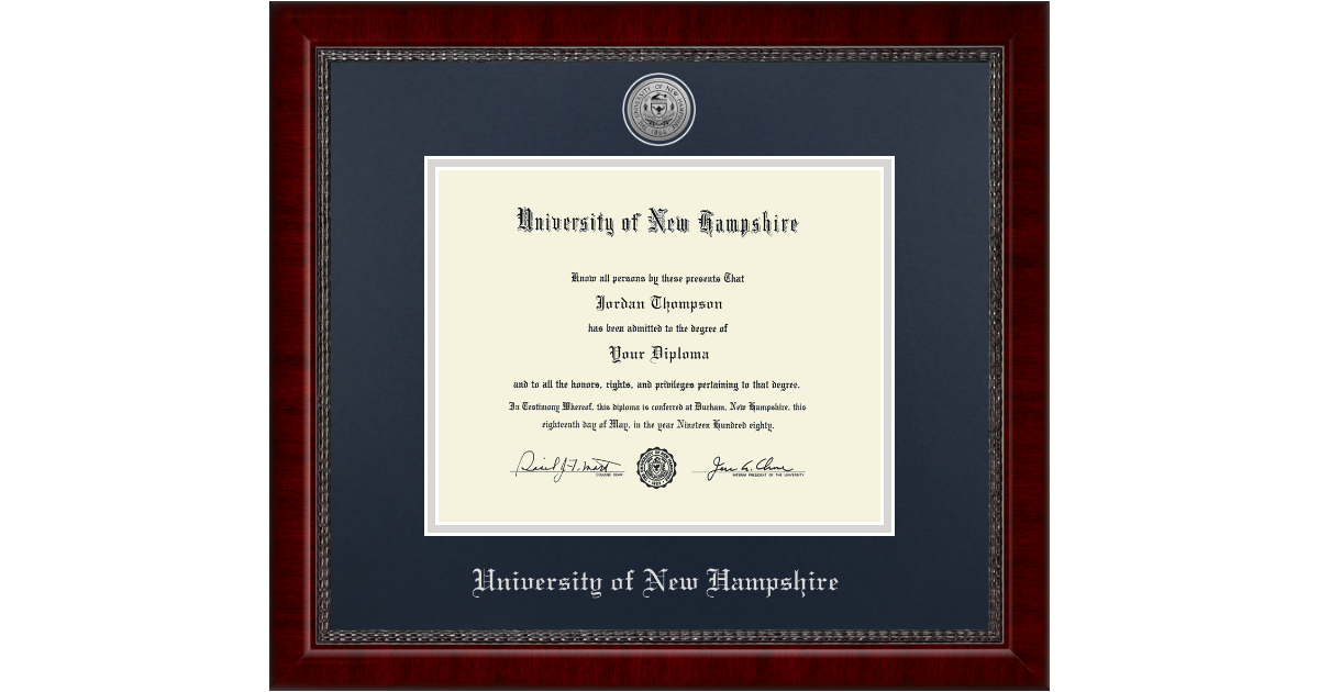 Silver Engraved Medallion Diploma Frame in Sutton University of New ...