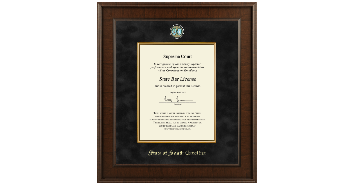 Presidential Masterpiece Certificate Frame in Madison State of South ...