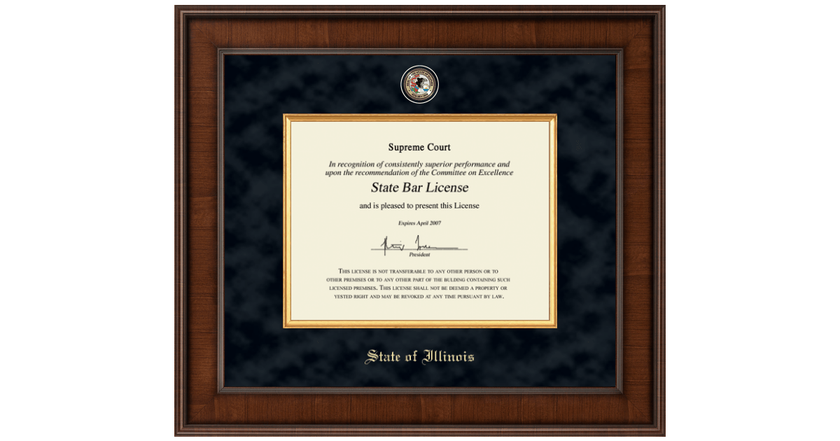 State of Illinois | Certificate Frames | Church Hill Classics