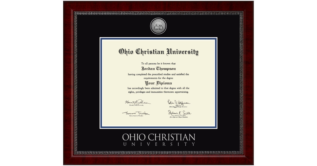 Silver Engraved Medallion Diploma Frame in Sutton Ohio Christian ...