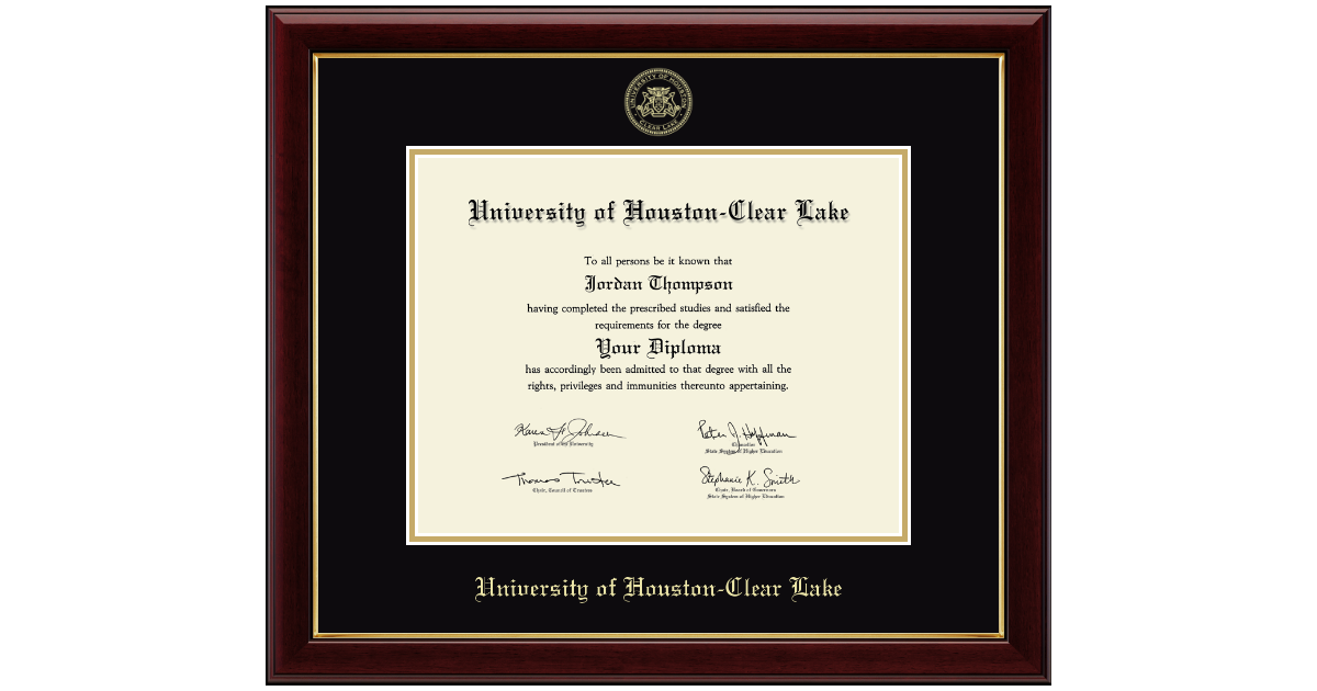 Gold Embossed Diploma Frame in Gallery University of Houston-Clear Lake ...