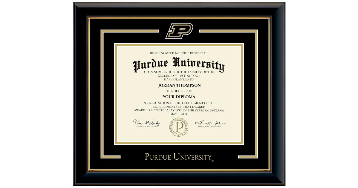 Masters/PhD- Spirit Medallion Diploma Frame in Onyx Gold Purdue ...